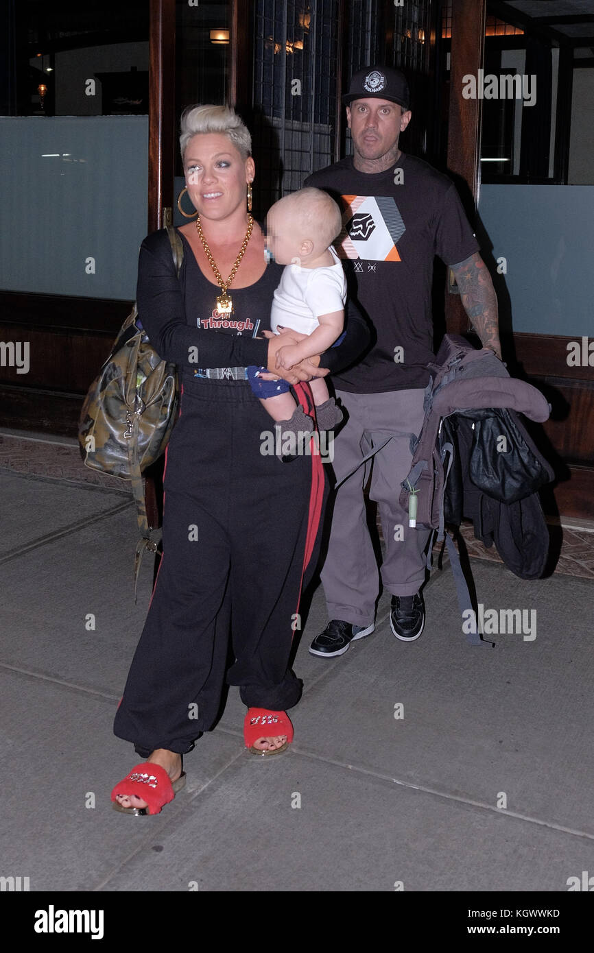 Pink and family in New York Featuring: Pink, Carey Hart, Jameson Moon ...
