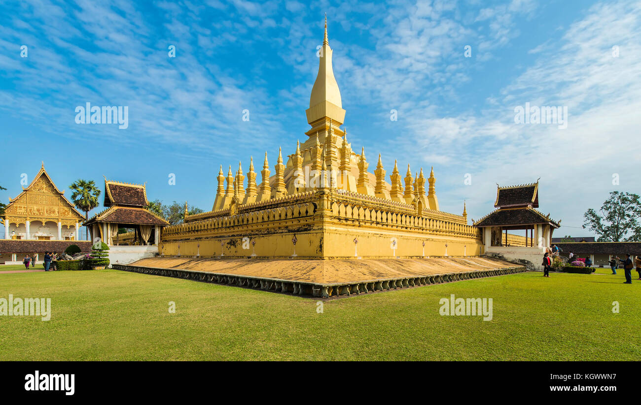 Golden temple in Vientiane, Laos Stock Photo - Alamy