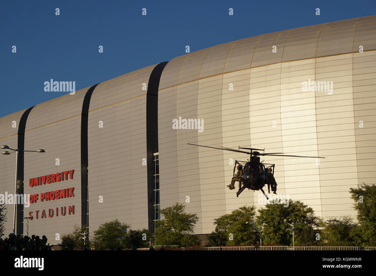 U.S. Army Rangers prepare for a fast rope insertion demonstration from ...
