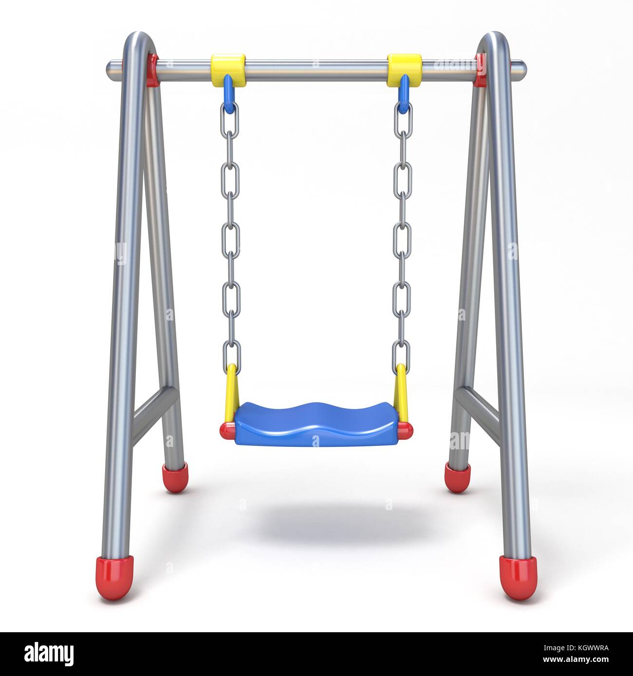 Single children swing front view 3D render illustration isolated on ...