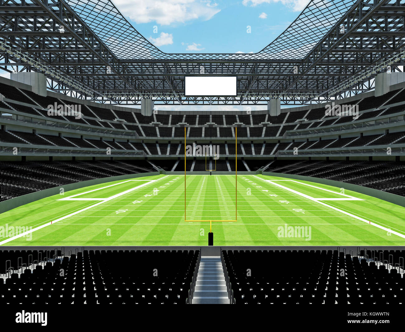 3D render of beautiful modern large empty American football stadium ...
