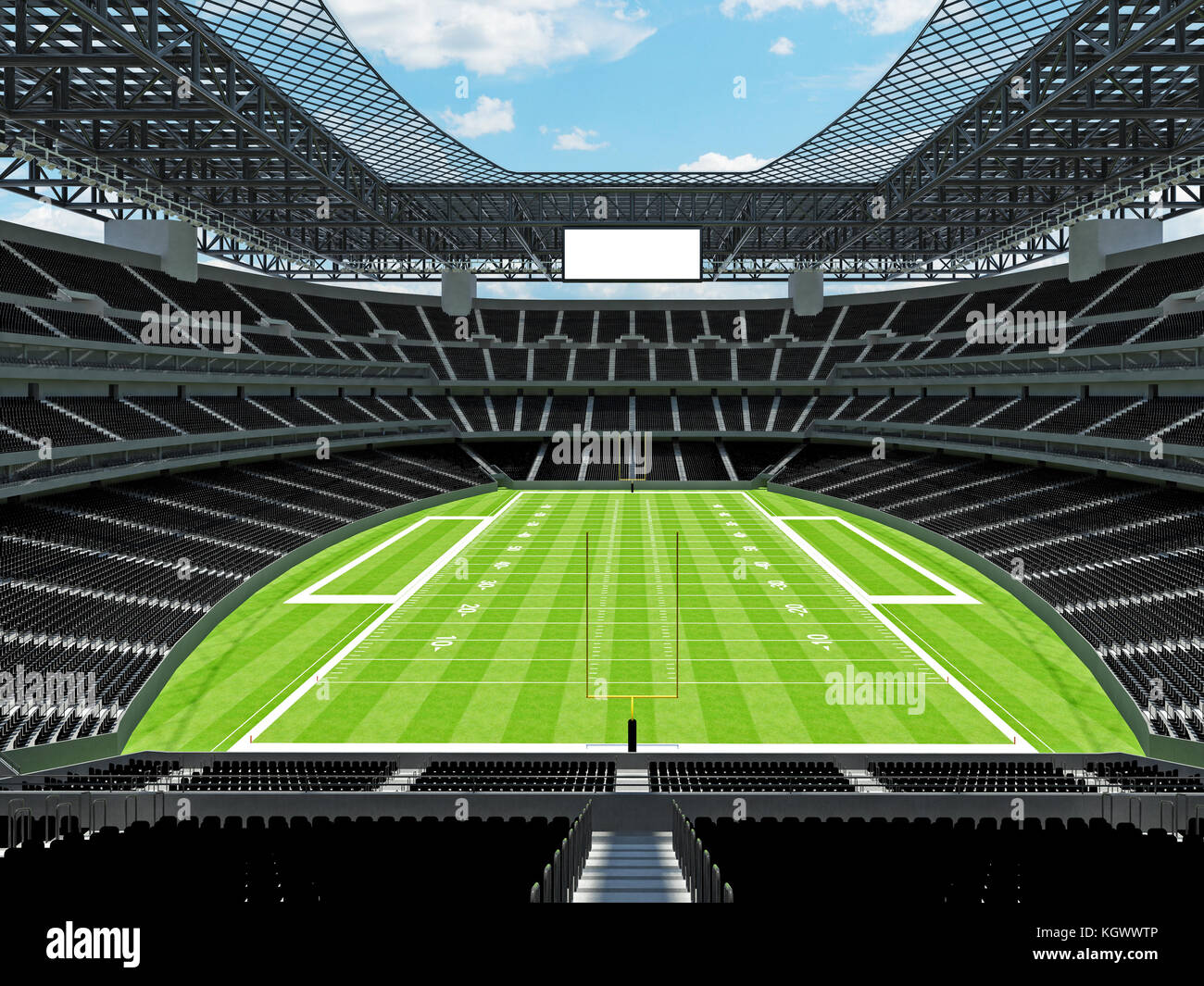 3D render of beautiful modern large empty American football stadium ...
