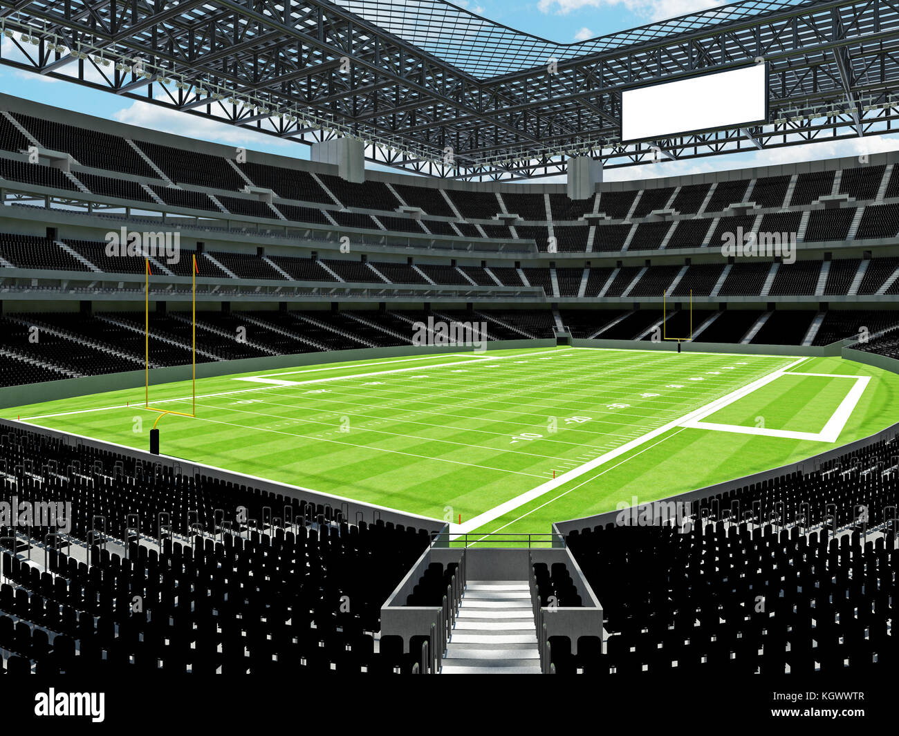 3D render of beautiful modern large empty American football stadium ...