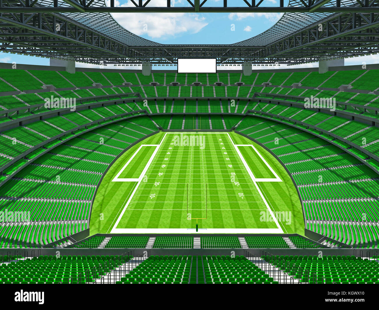 3D render of beautiful modern large empty American football stadium ...