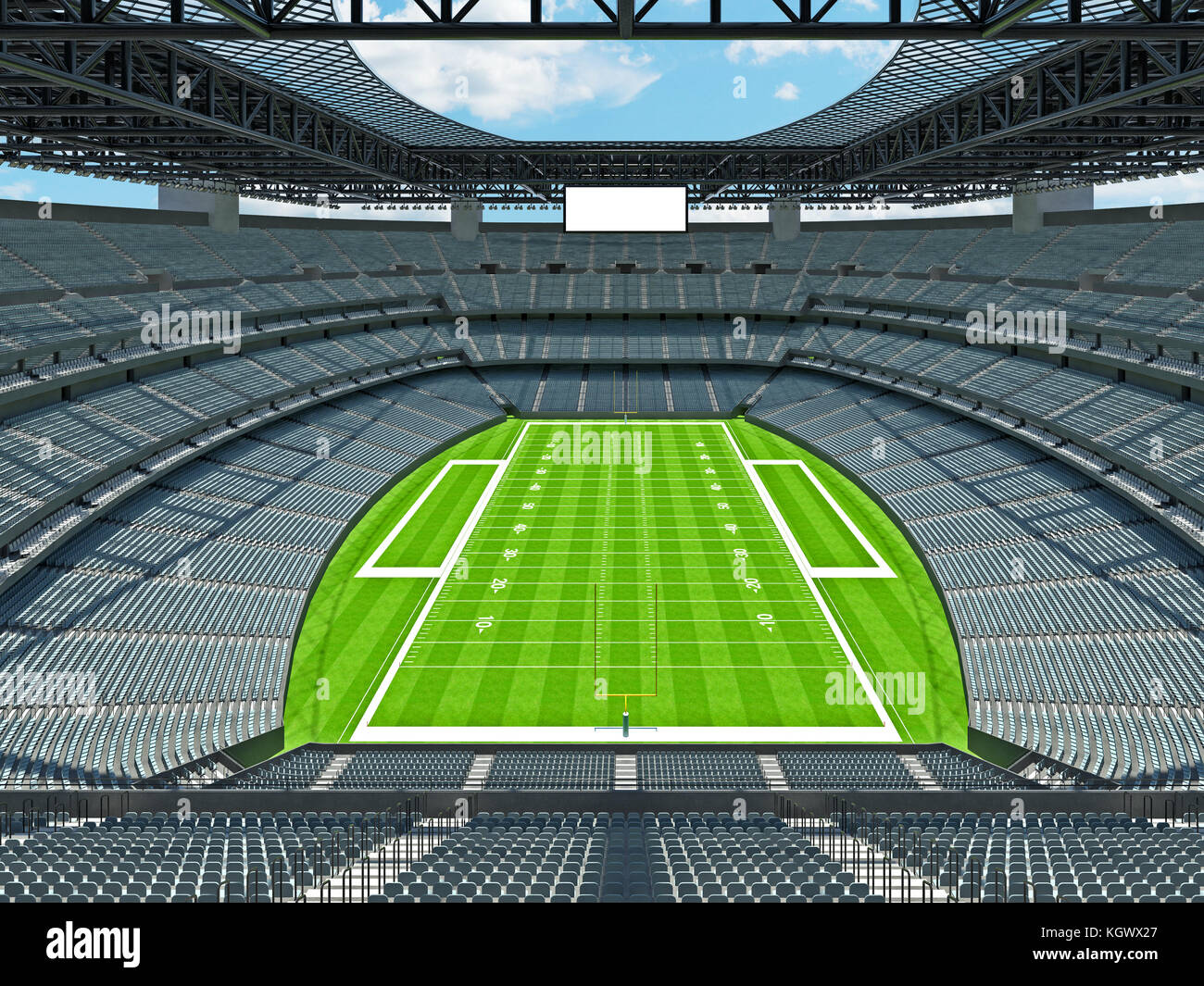 3D render of beautiful modern large empty American football stadium ...