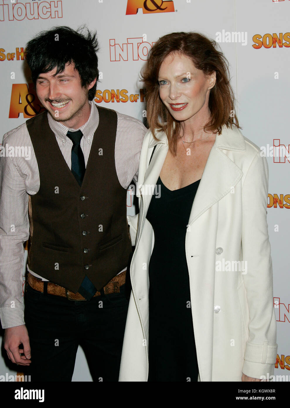 Adam Moonves, and his mother, Nancy Moonves (R) arrive at the cable ...