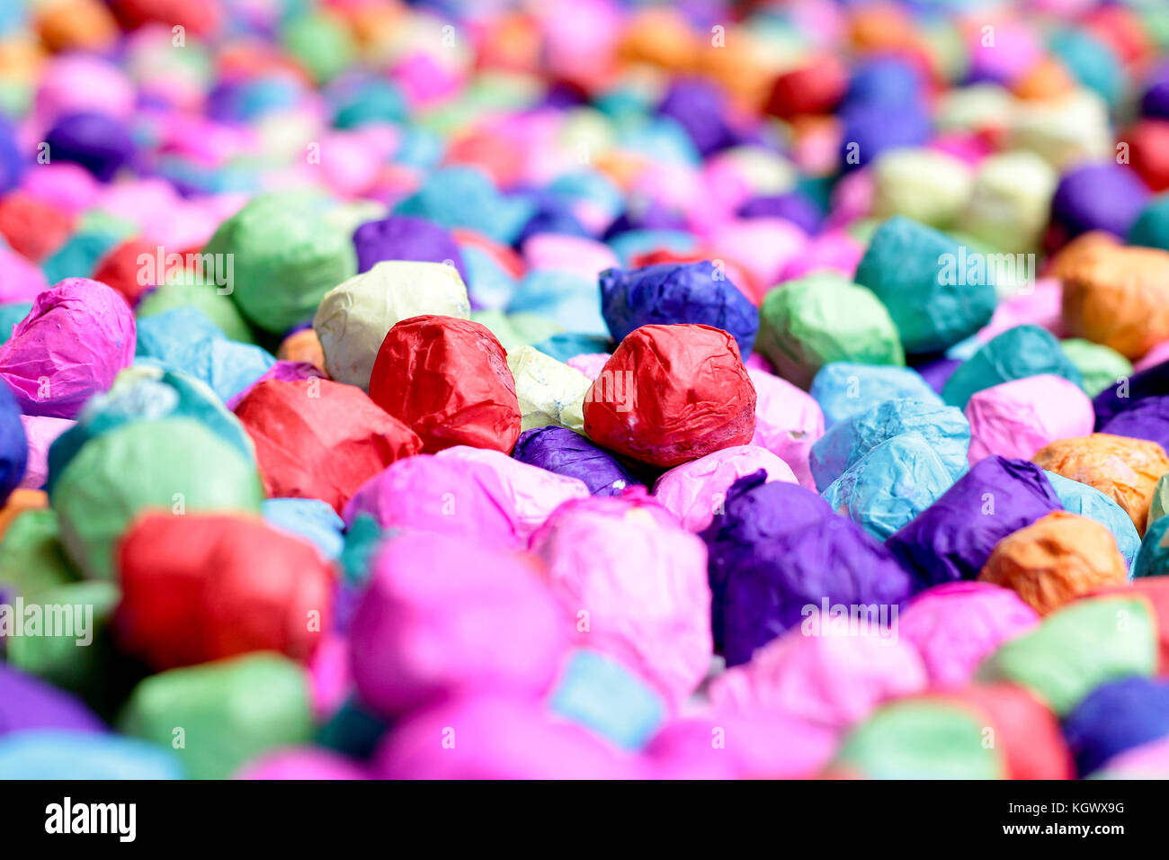 A Sri Lankan worker makes firecrackers in the village of Kimbulapitiya ...