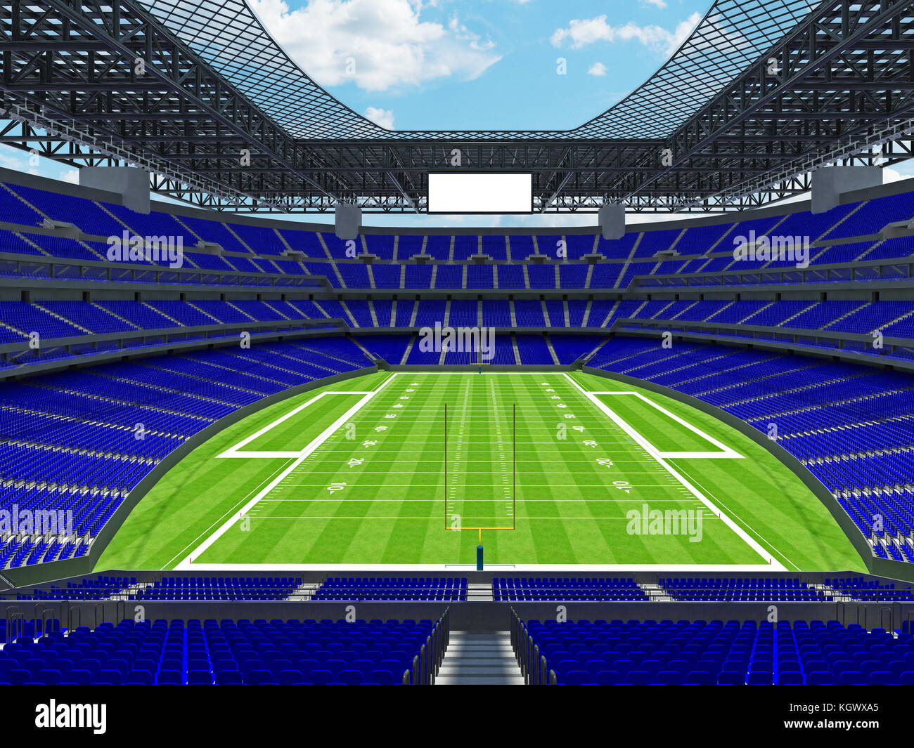 3D render of beautiful modern large empty American football stadium ...