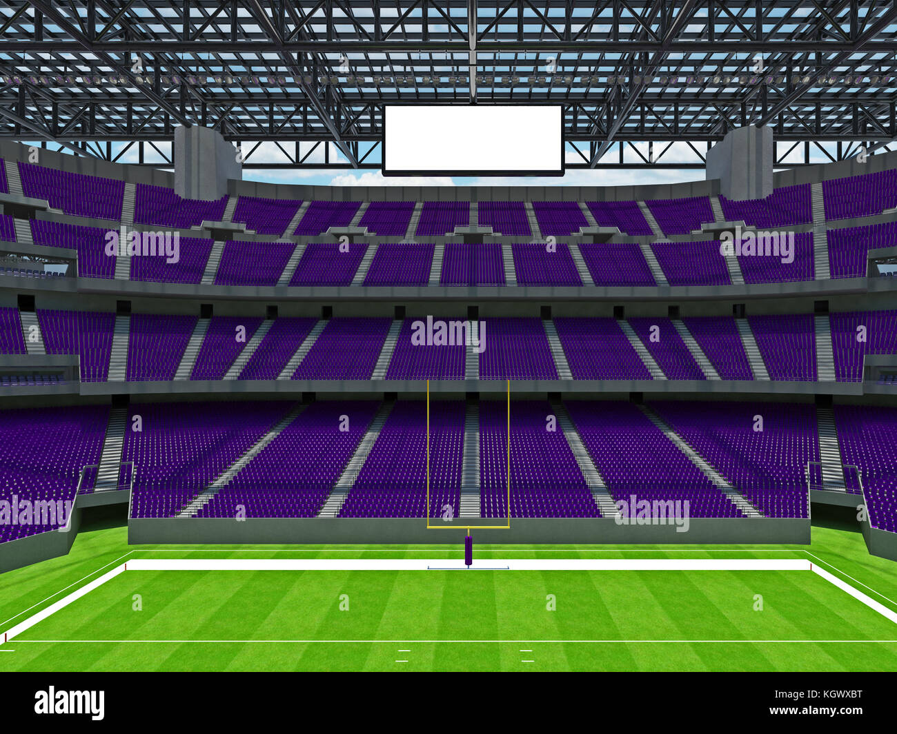 3D render of beautiful modern large empty American football stadium ...