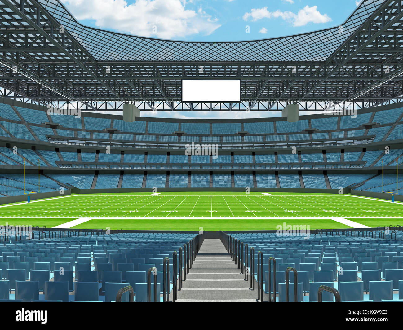 3D render of beautiful modern large empty American football stadium ...