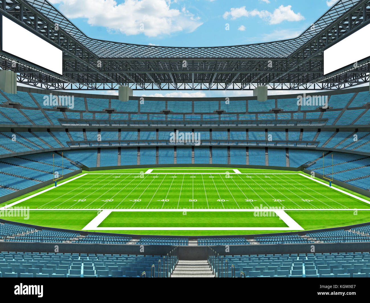 3D render of beautiful modern large empty American football stadium ...