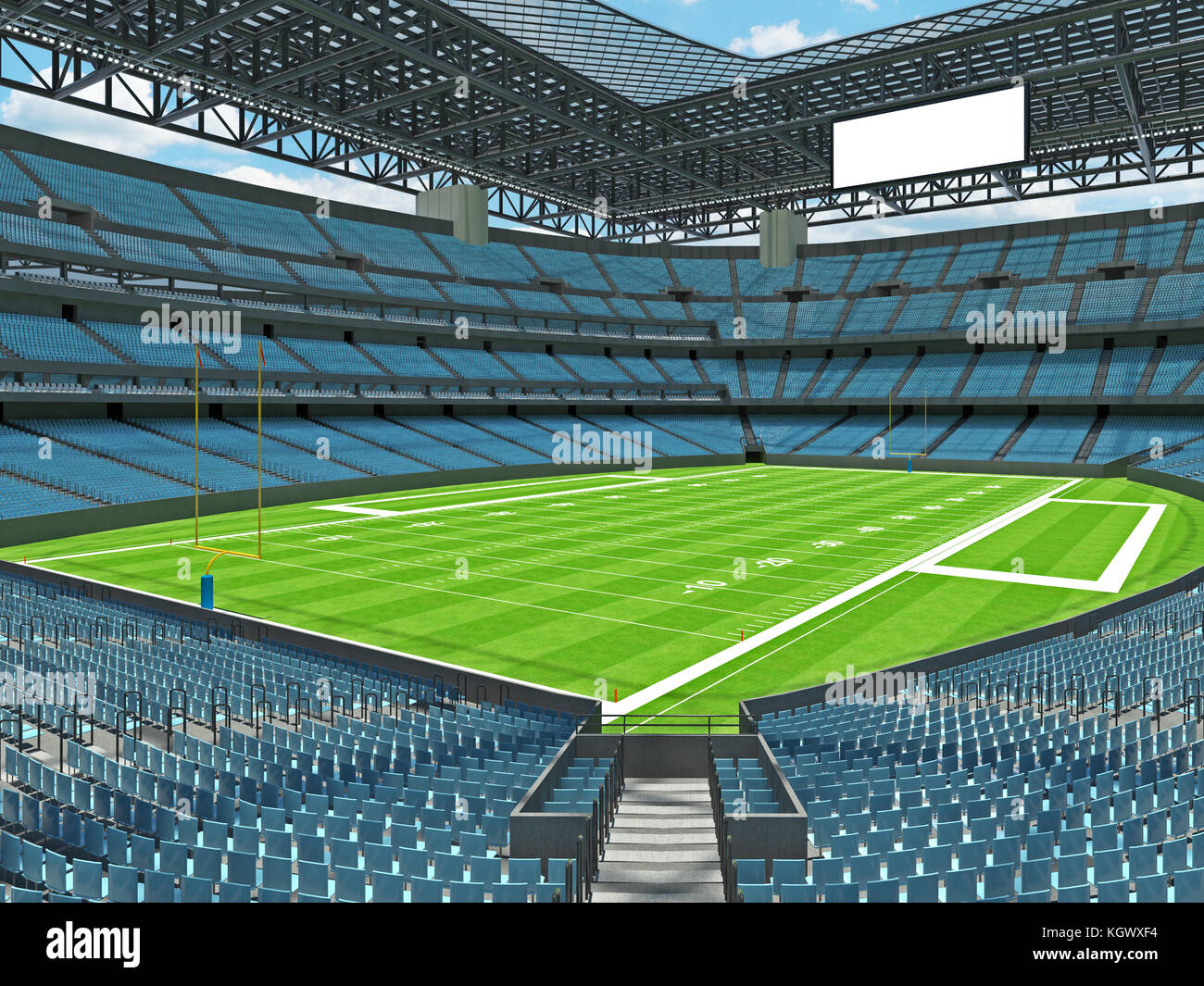 3D render of beautiful modern large empty American football stadium ...