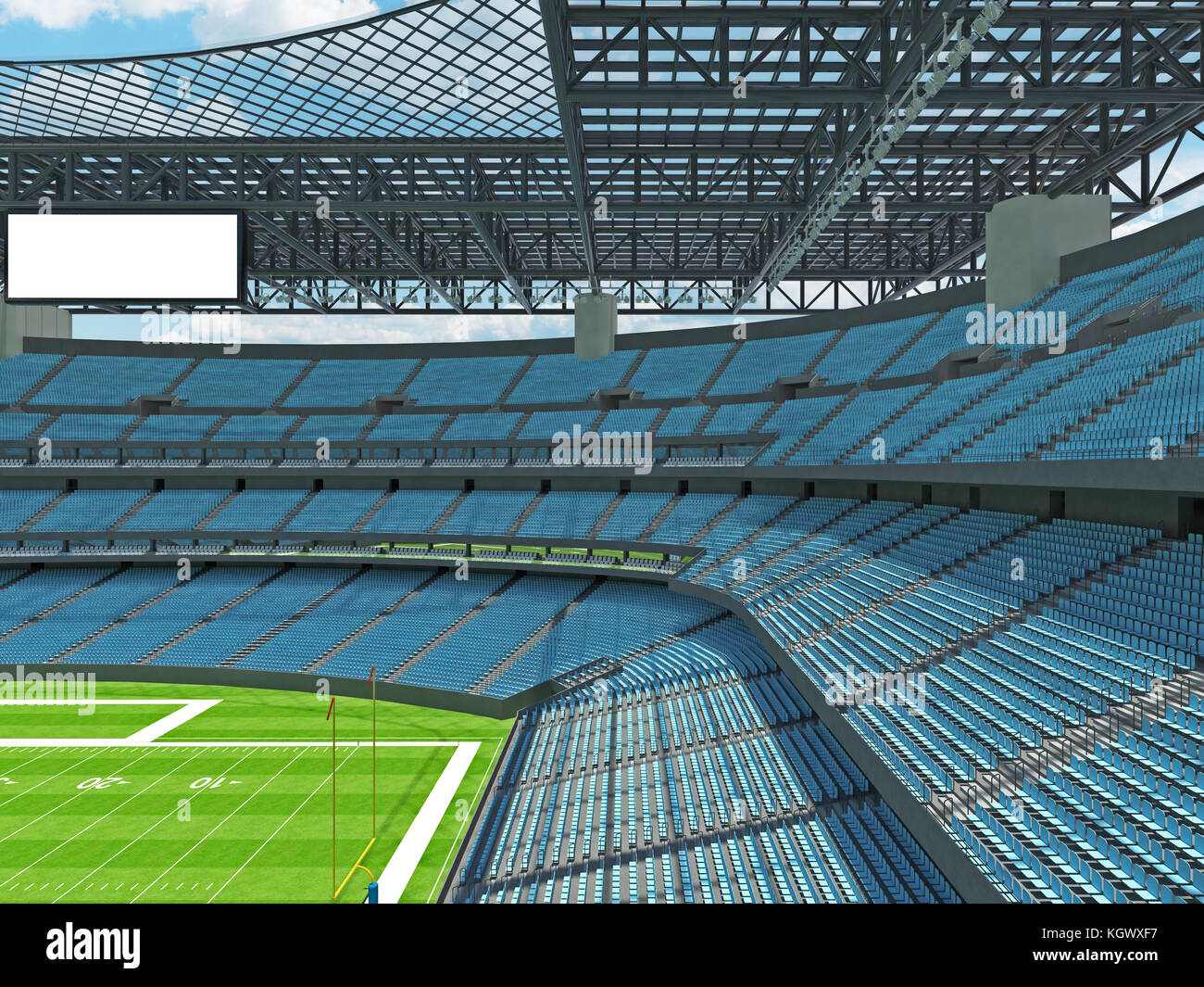 3D render of beautiful modern large empty American football stadium ...