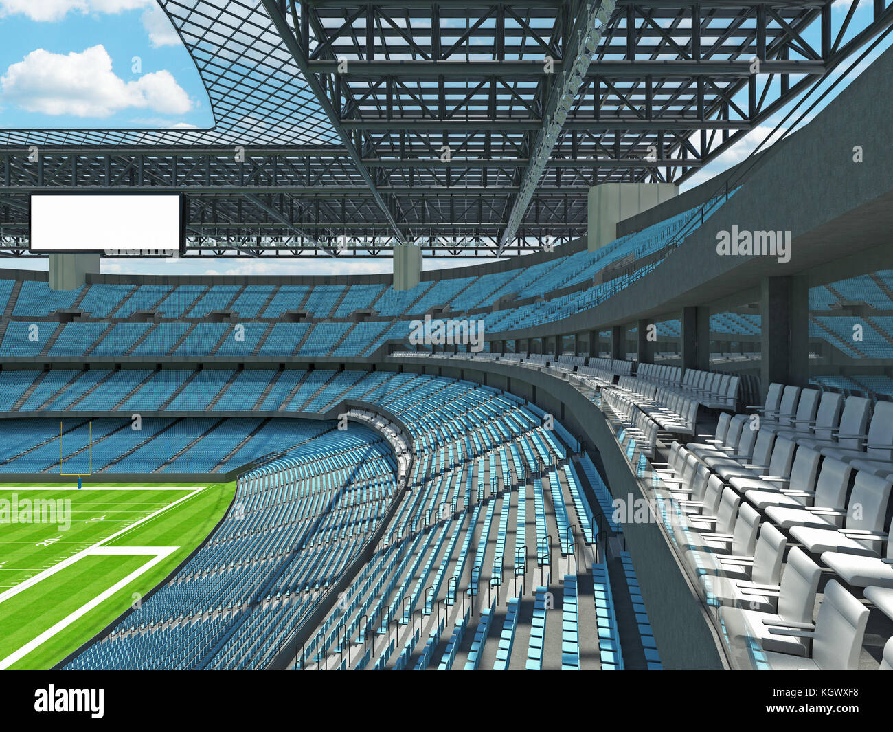 3D render of beautiful modern large empty American football stadium ...