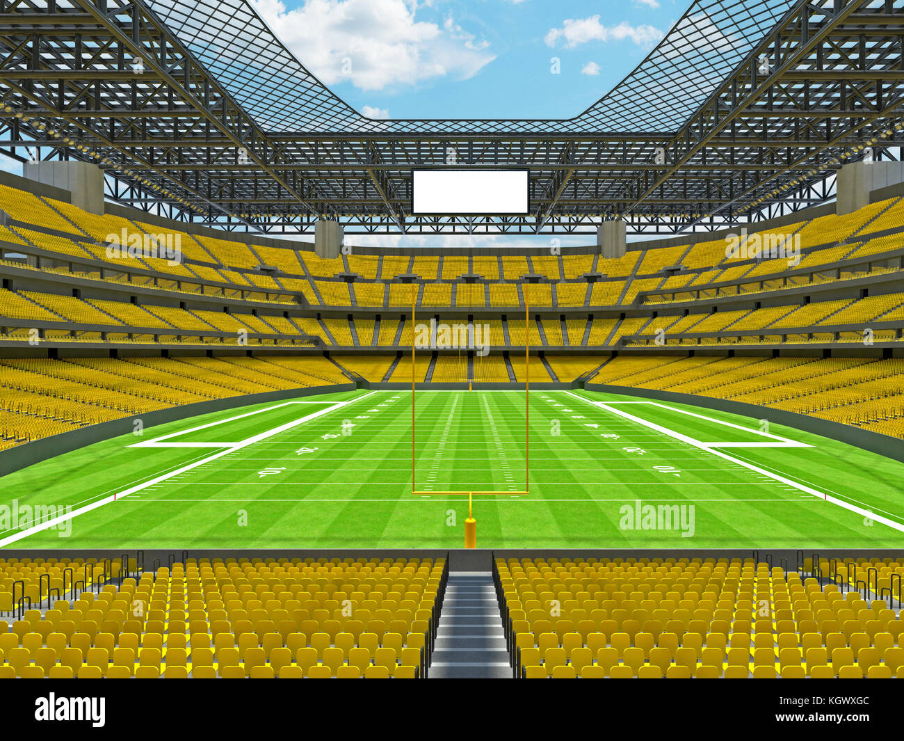 3D render of beautiful modern large empty American football stadium ...