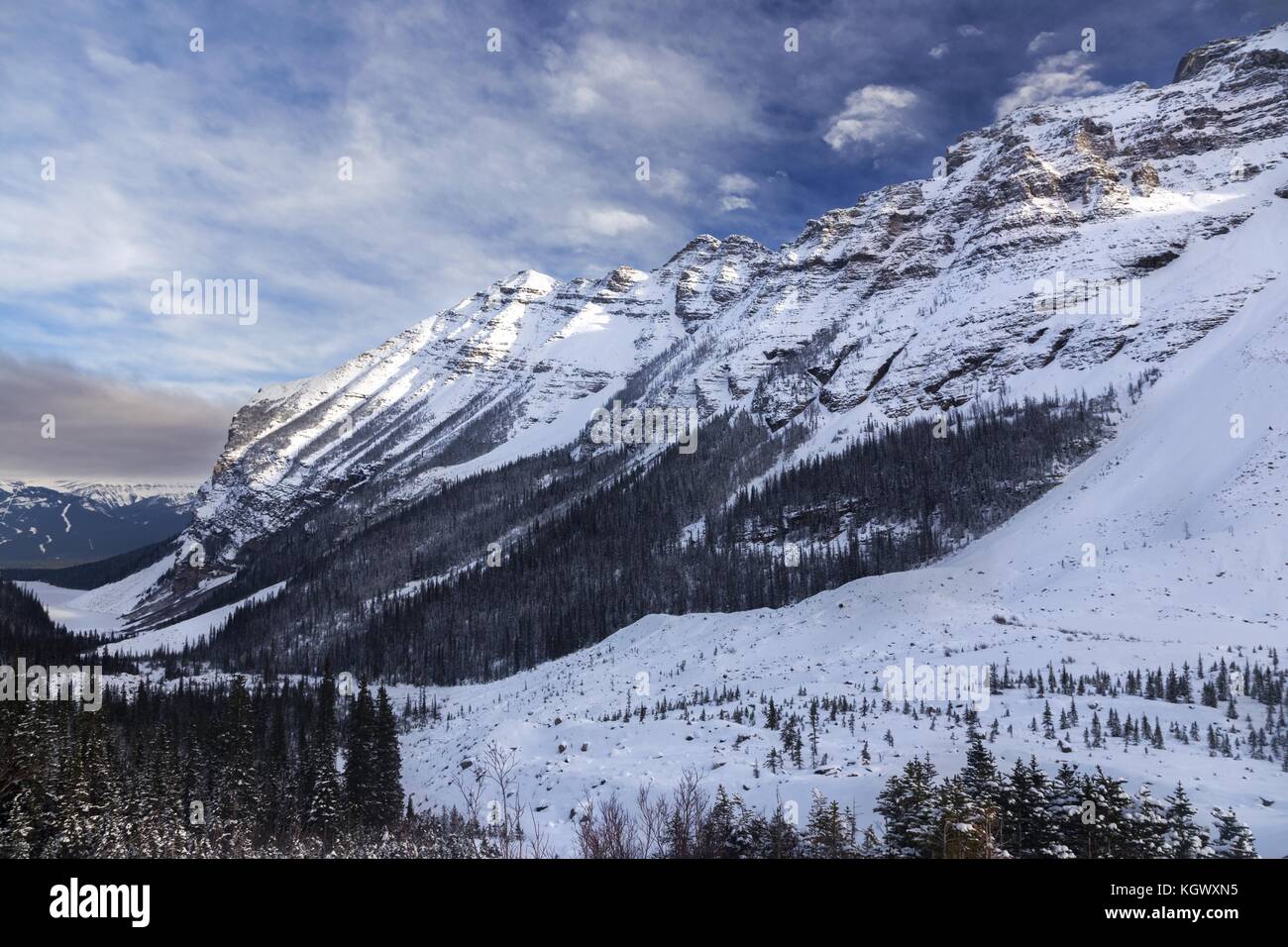 Snowy Mountain Fairview Landscape from Plain of Six Glaciers Hiking ...