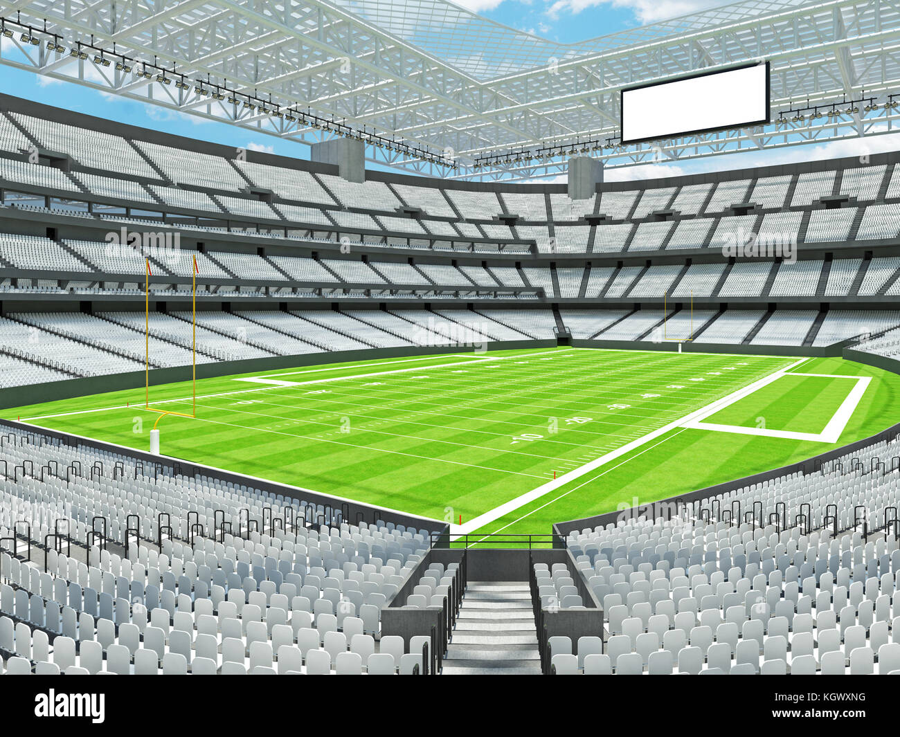 3D render of beautiful modern large empty American football stadium ...