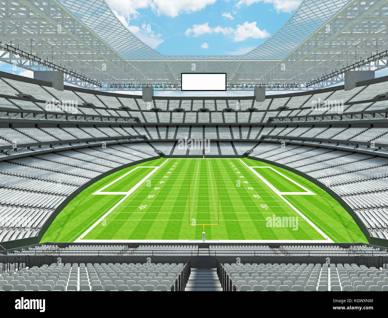 3D render of beautiful modern large empty American football stadium ...