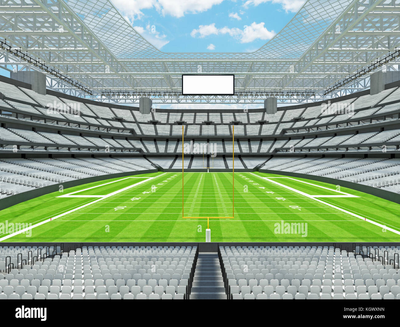 3D render of beautiful modern large empty American football stadium ...