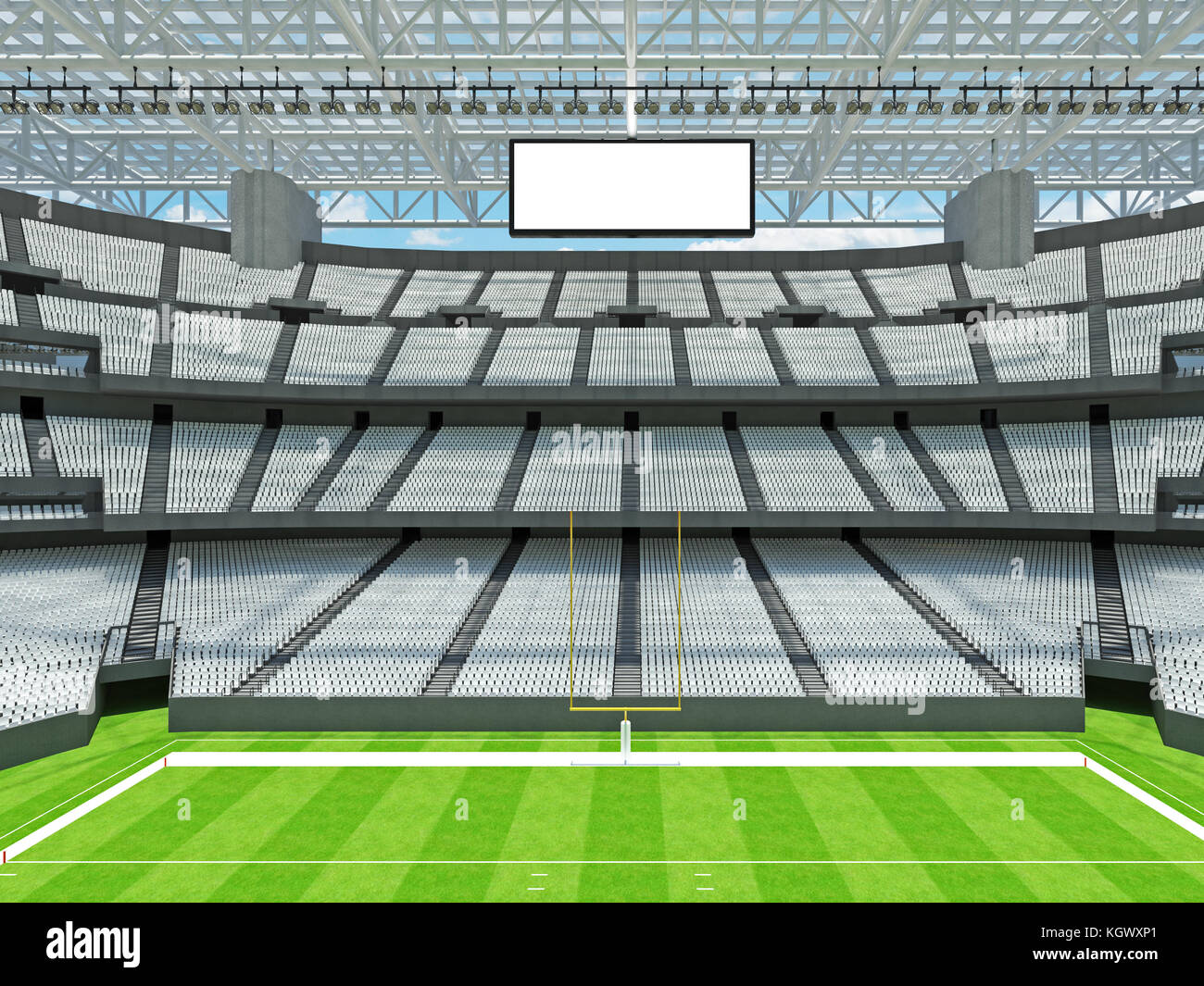 3D render of beautiful modern large empty American football stadium ...