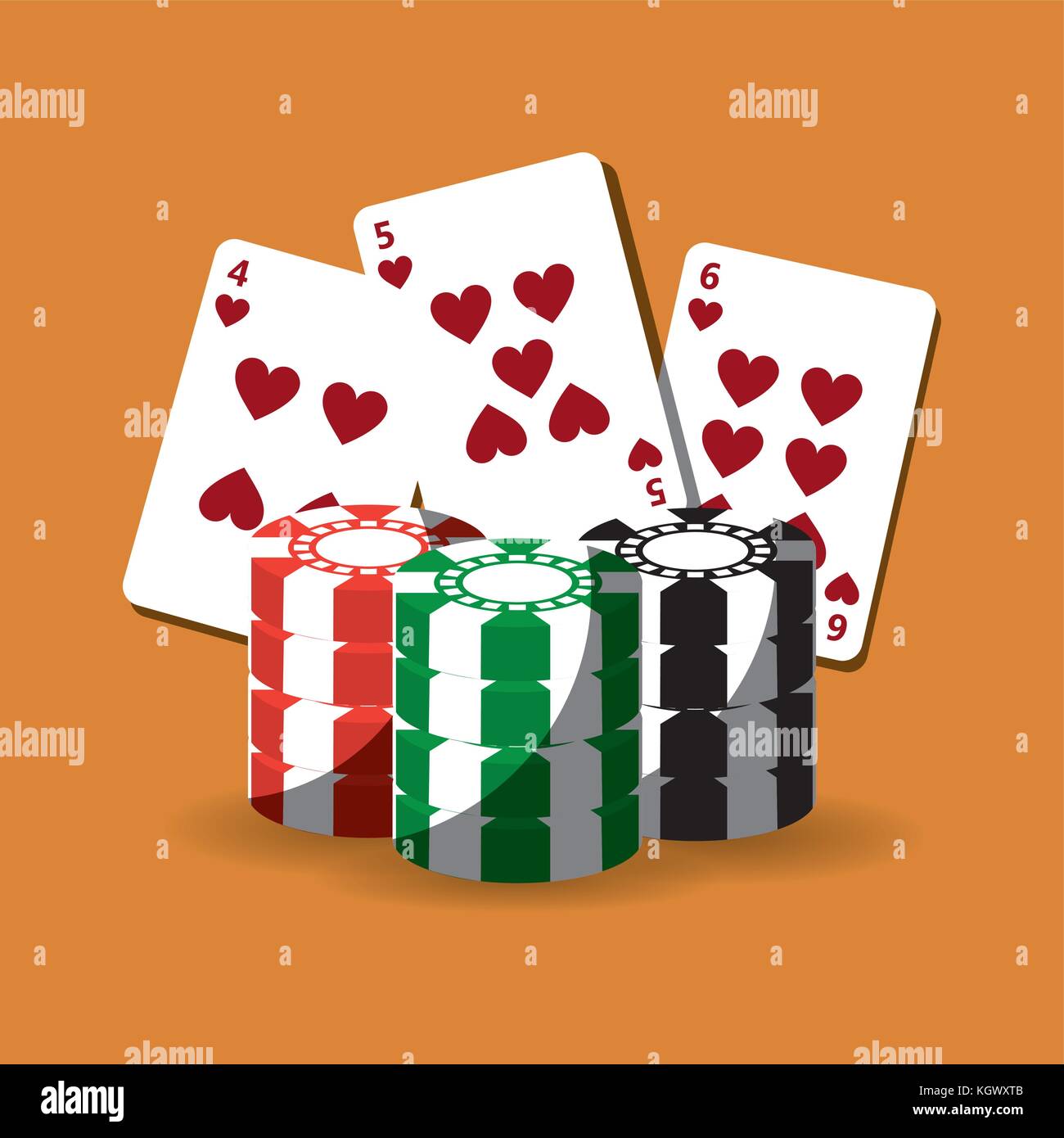 poker cards and chips gamble fortune Stock Vector Image & Art - Alamy