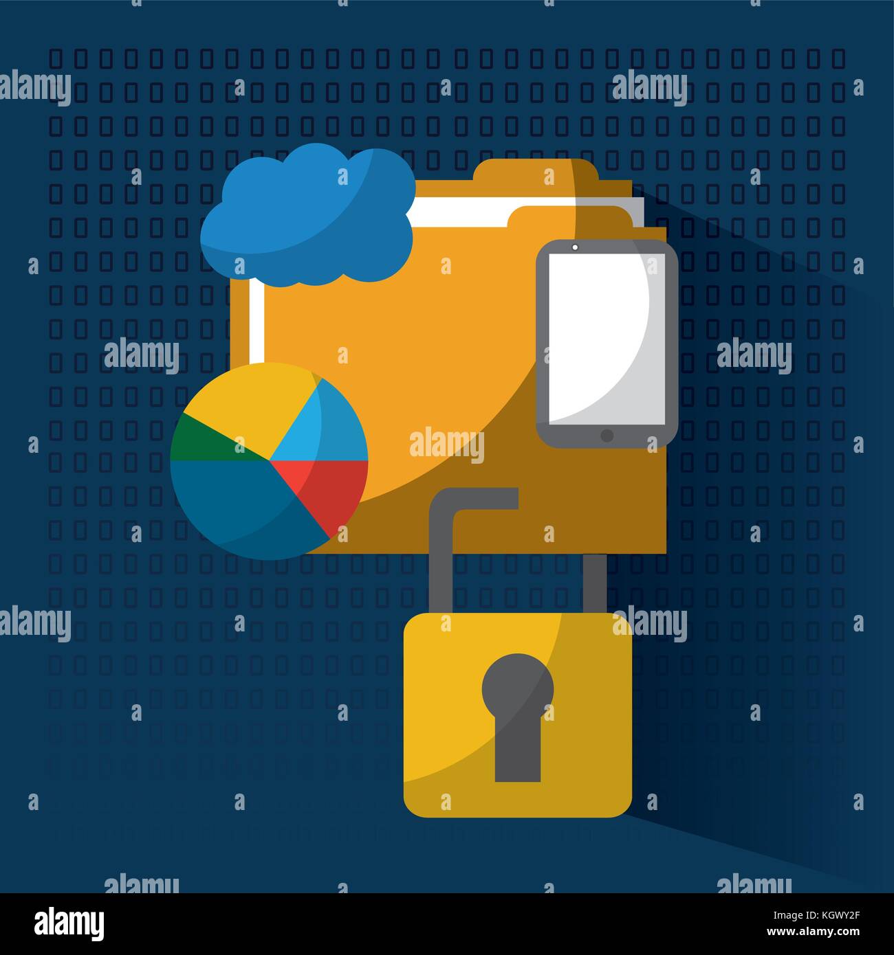 security chart pie diagram cloud folder mobile Stock Vector Image & Art ...
