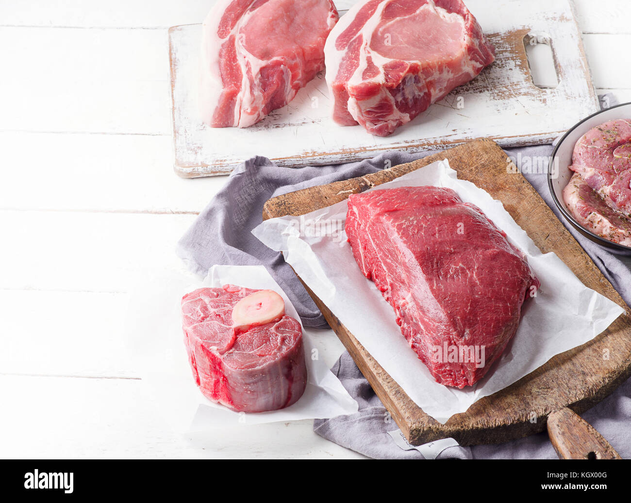 Assorted raw meats hi-res stock photography and images - Alamy