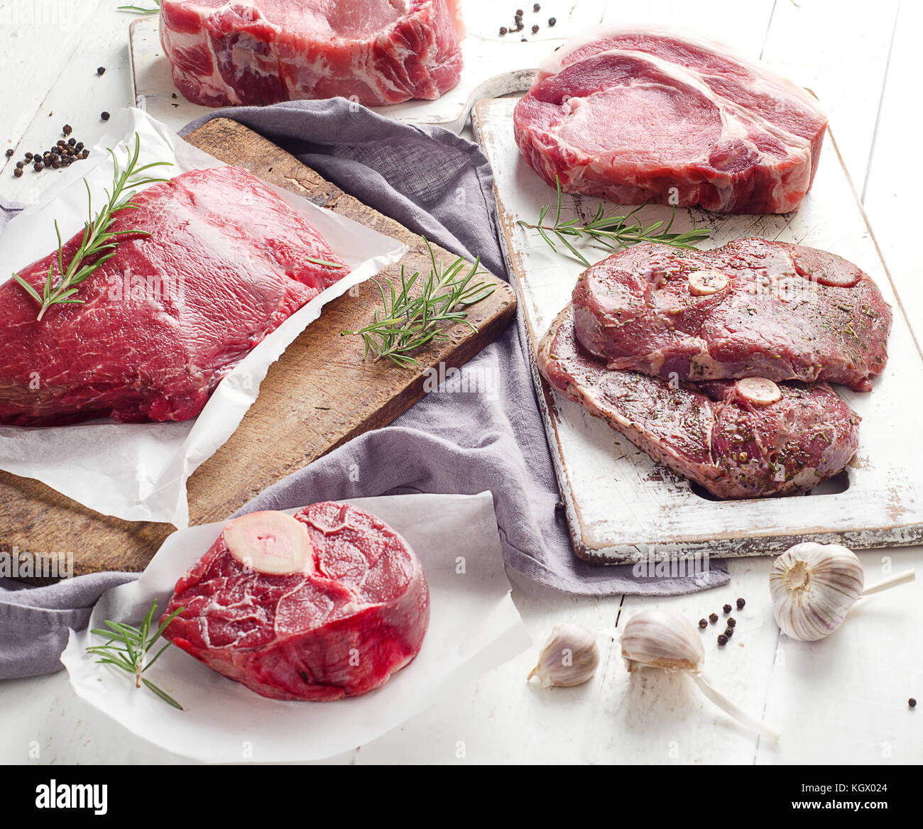 Different types meat fresh raw hi-res stock photography and images - Alamy