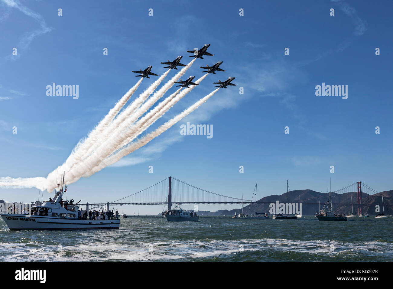 Blue Angels Delta Over San Francisco Bay Stock Photo - Alamy