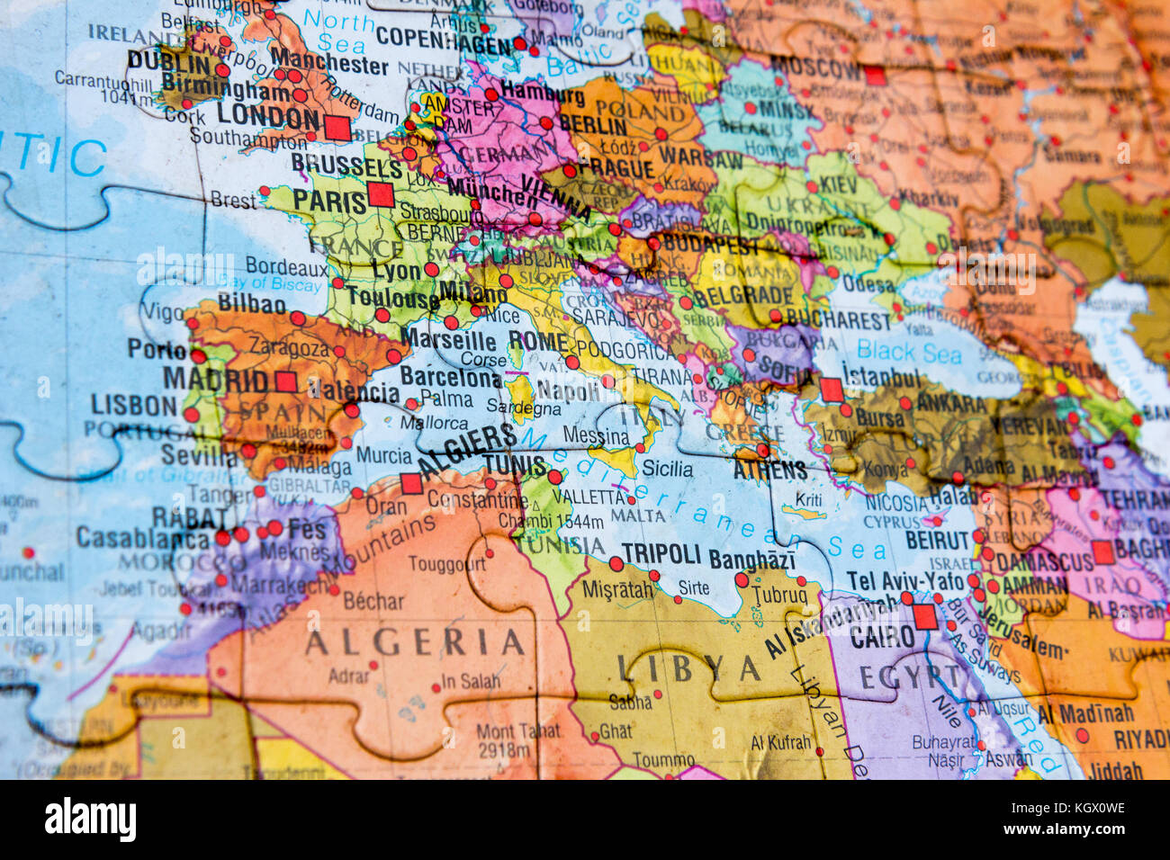 World map puzzle Stock Photo - Alamy