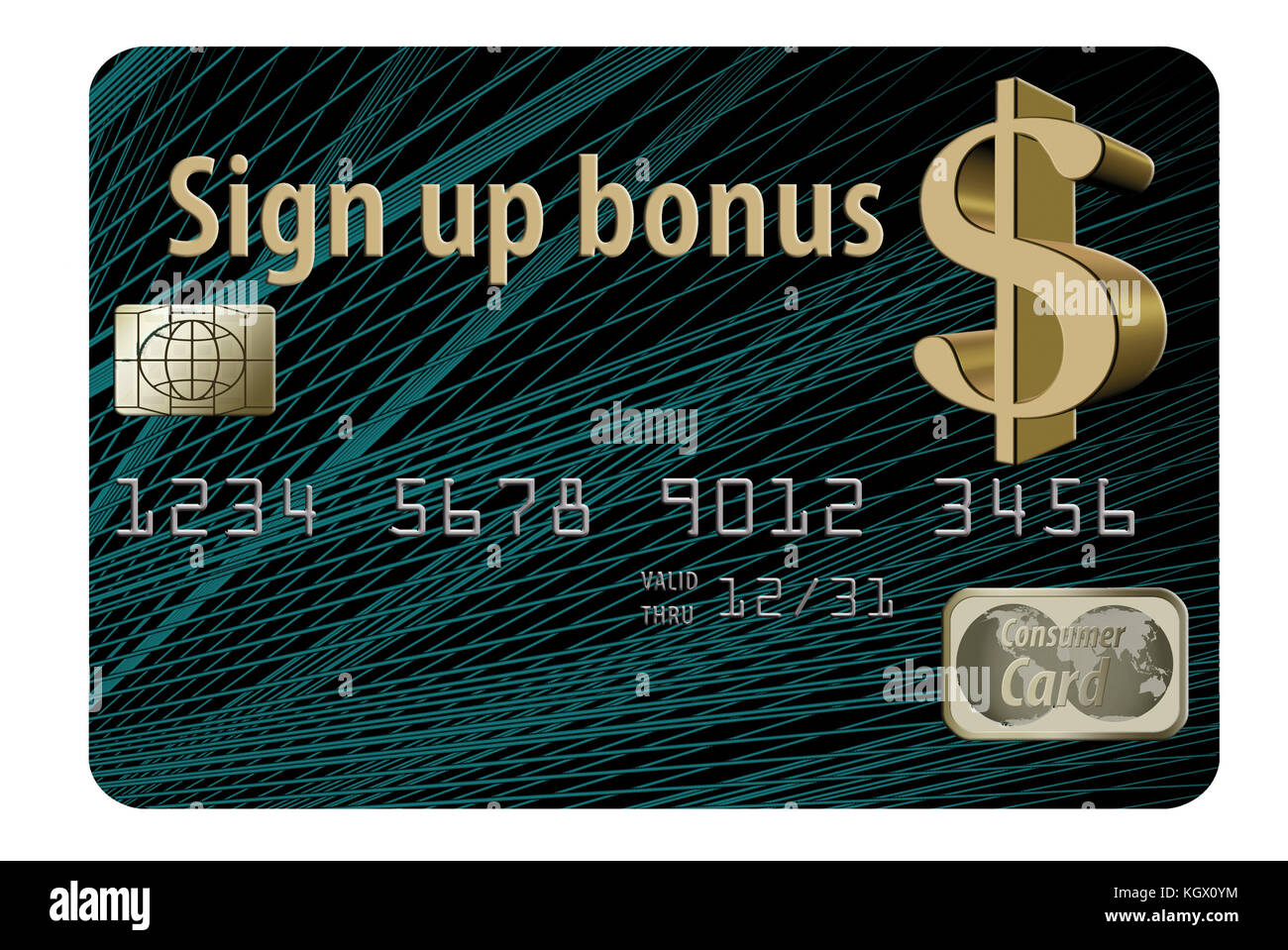 A rewards credit card is isolated on a white background. Goes with idea ...