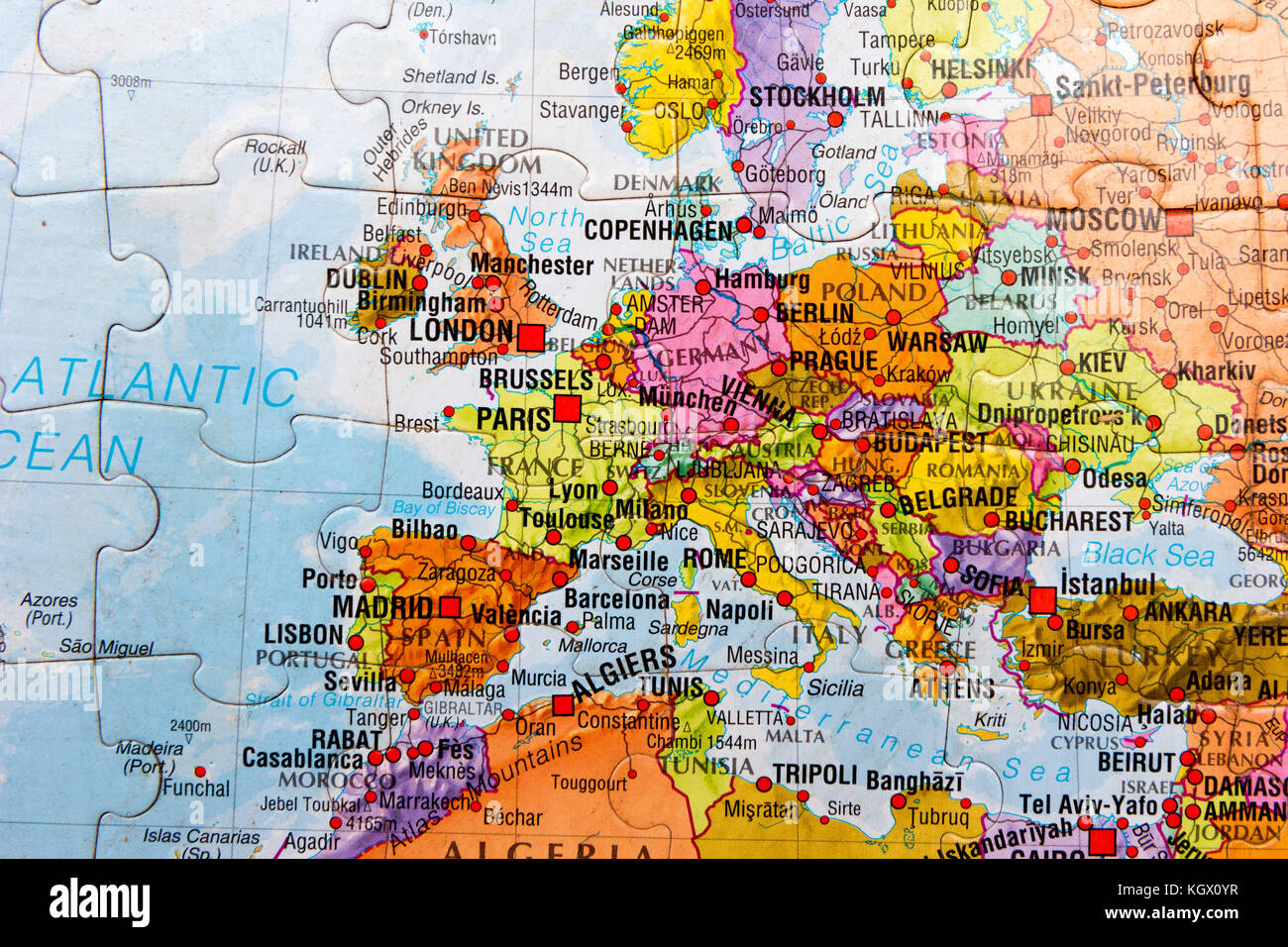 World map puzzle Stock Photo - Alamy