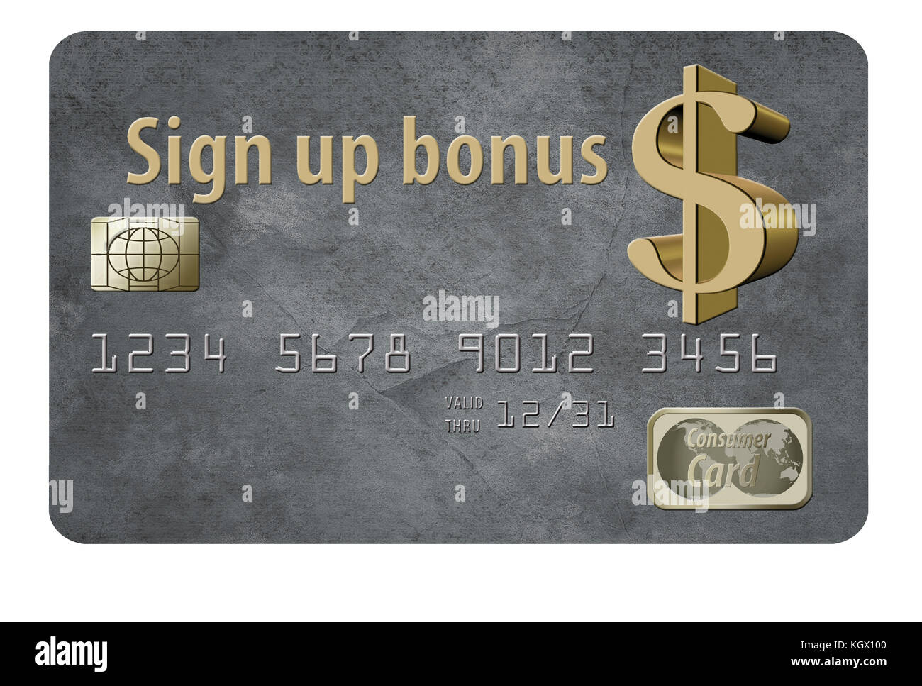 A rewards credit card is isolated on a white background. Goes with idea ...