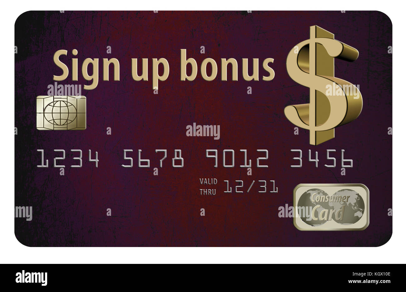 A rewards credit card is isolated on a white background. Goes with idea ...
