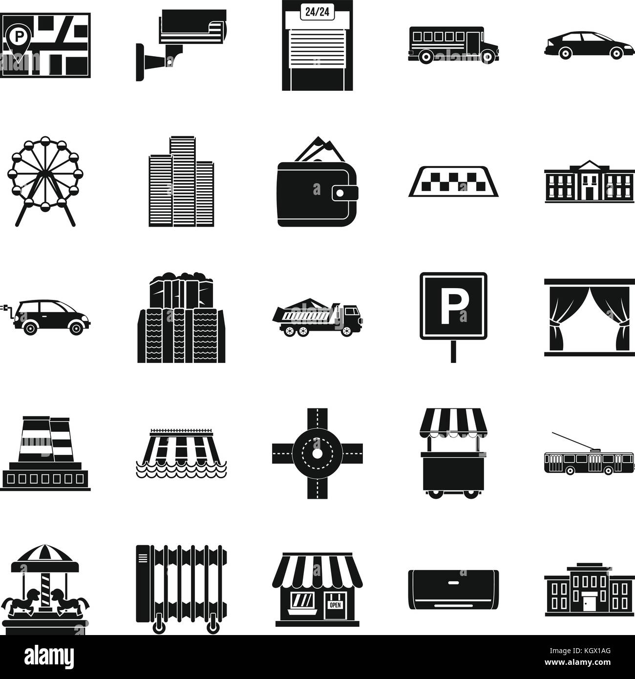 Burg icons set, simple style Stock Vector Image & Art - Alamy