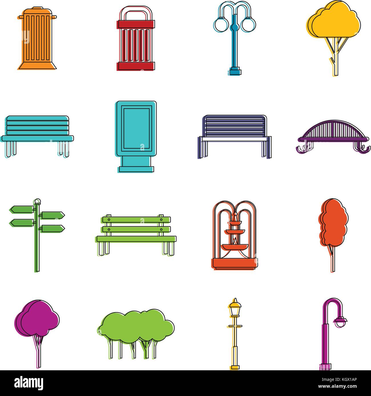 Trash doodle set Cut Out Stock Images & Pictures - Alamy