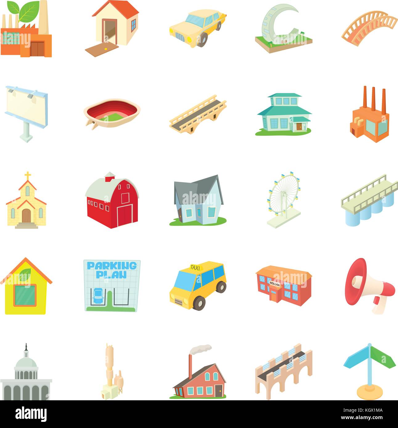 Remote location icons set, cartoon style Stock Vector Image & Art - Alamy