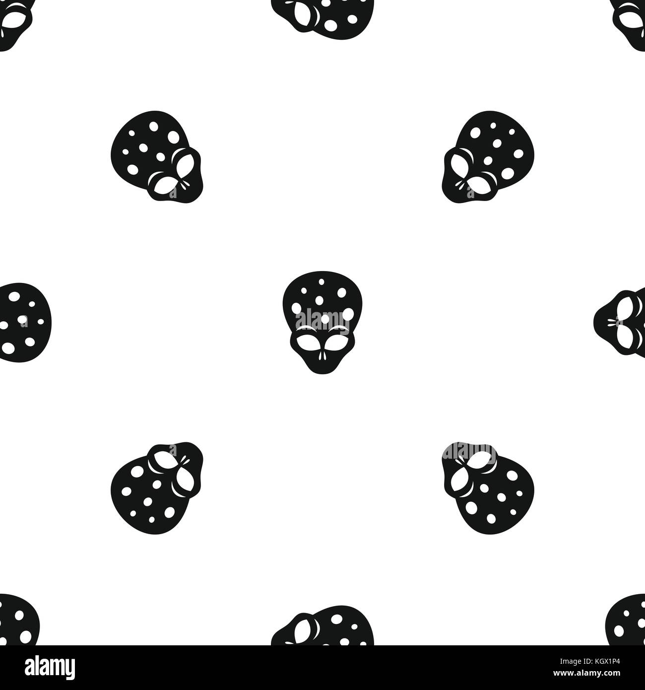 Extraterrestrial alien head pattern seamless black Stock Vector Image ...