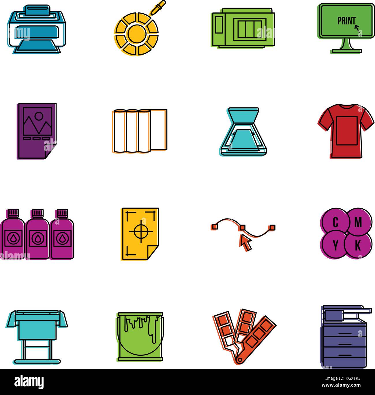 Doodle printer Stock Vector Images - Alamy