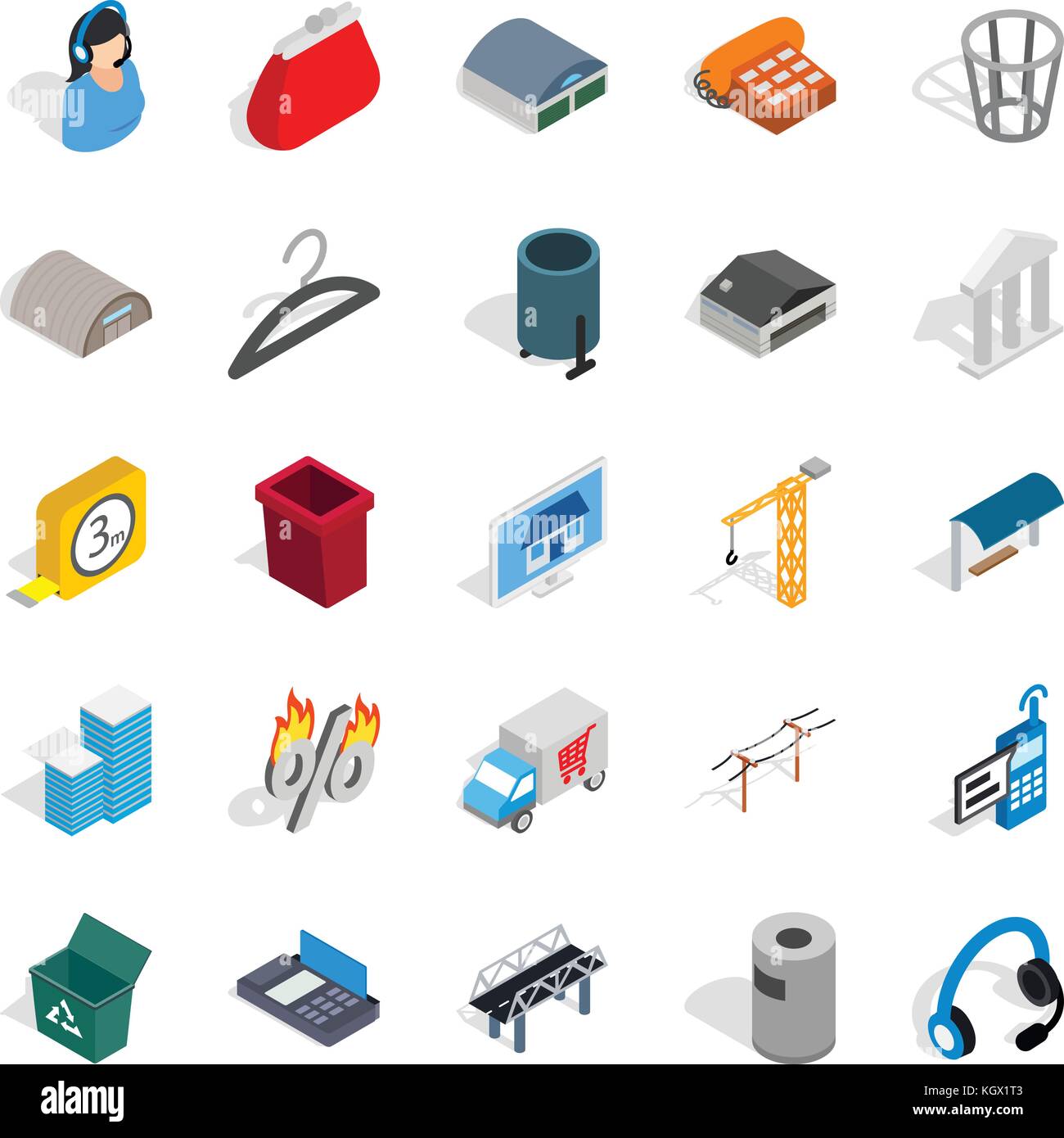 Industrial zone icons set, isometric style Stock Vector Image & Art - Alamy