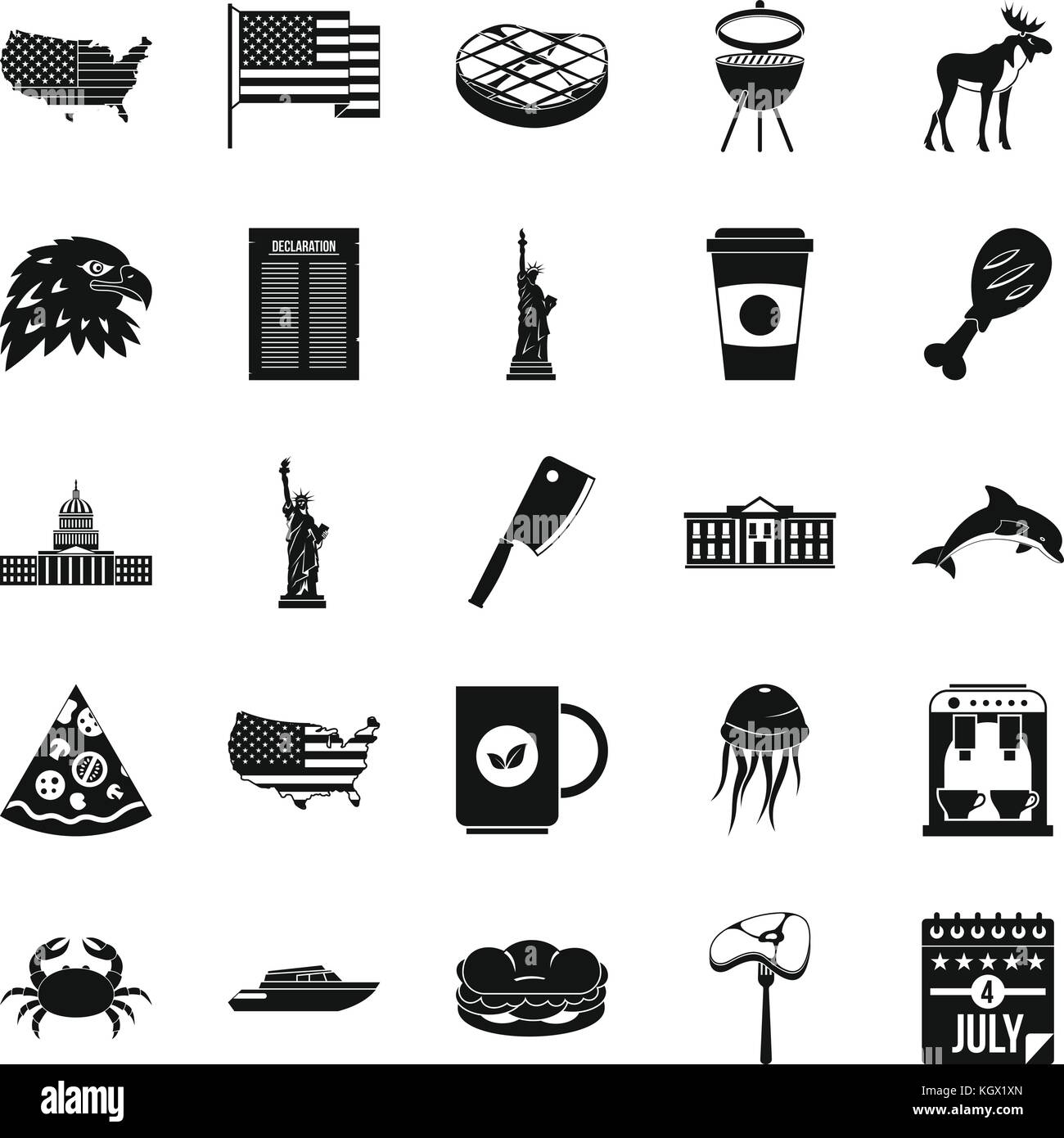USA icons set, simple style Stock Vector Image & Art - Alamy