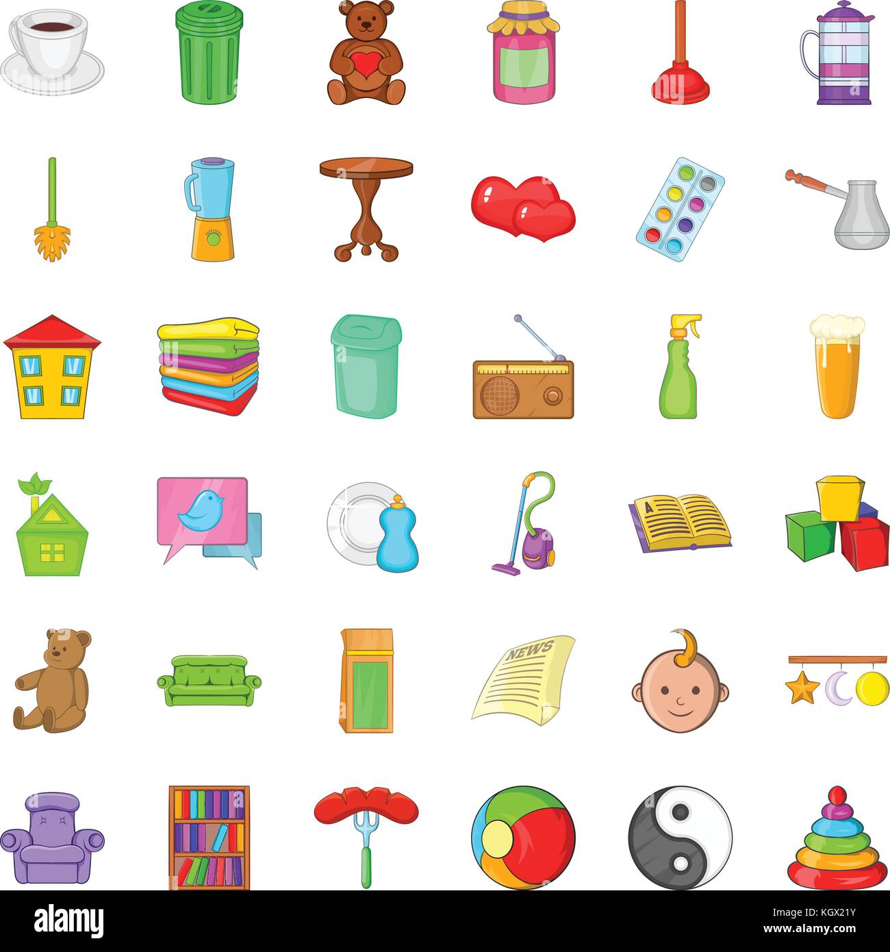 Toy icons set, cartoon style Stock Vector Image & Art - Alamy