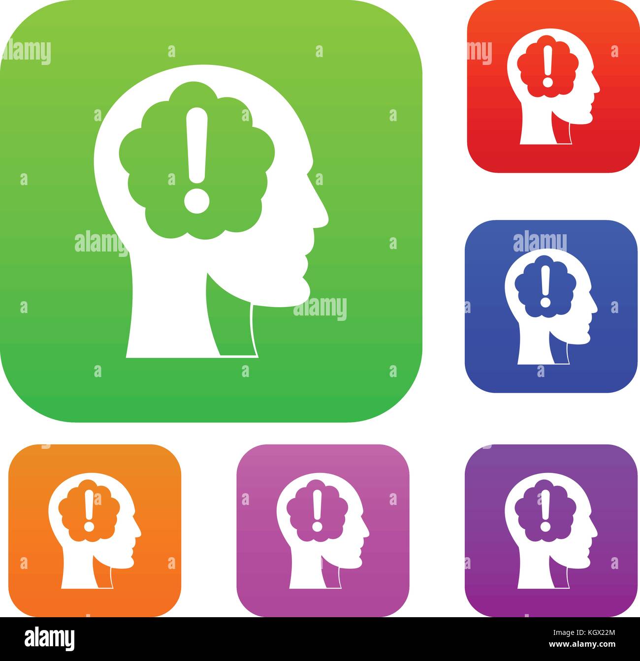 Human face exclamation mark illustration Stock Vector Images - Alamy