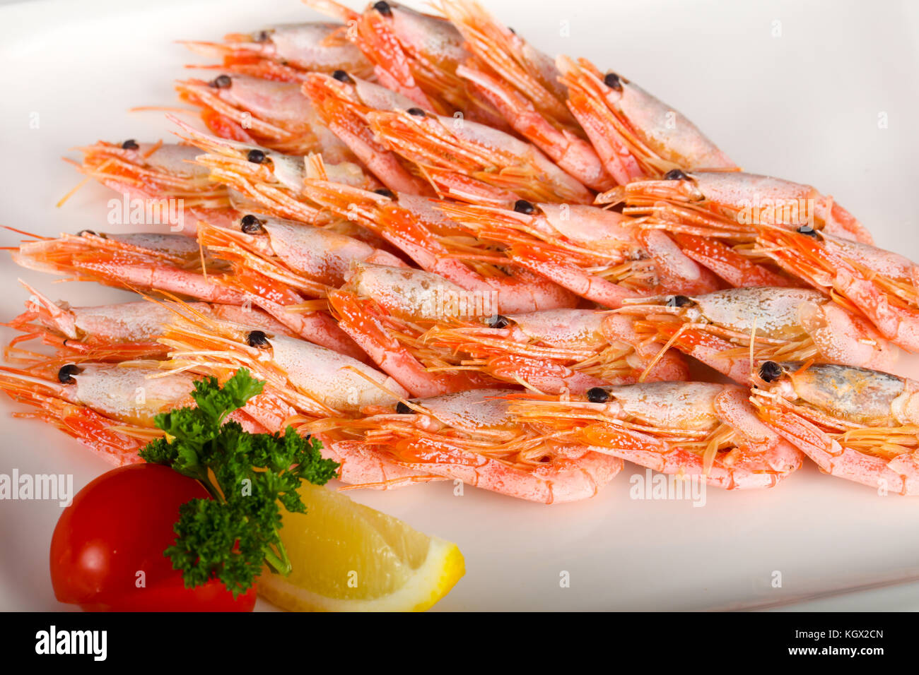 Boiled prawns snack Stock Photo - Alamy