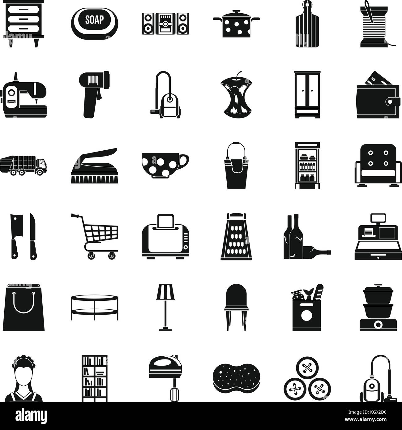 Housework icons set, simple style Stock Vector Image & Art - Alamy
