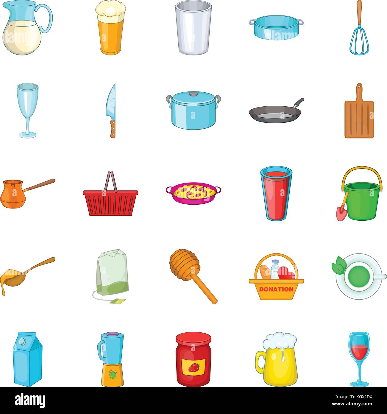 Capacity icons set, cartoon style Stock Vector Image & Art - Alamy