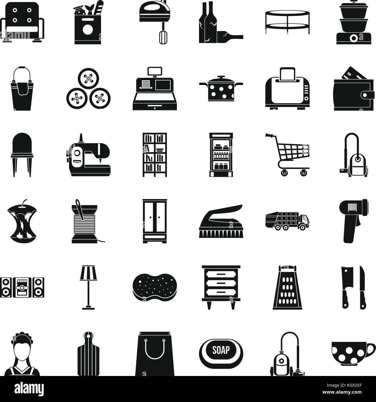 Cutting board icons set, simple style Stock Vector Image & Art - Alamy