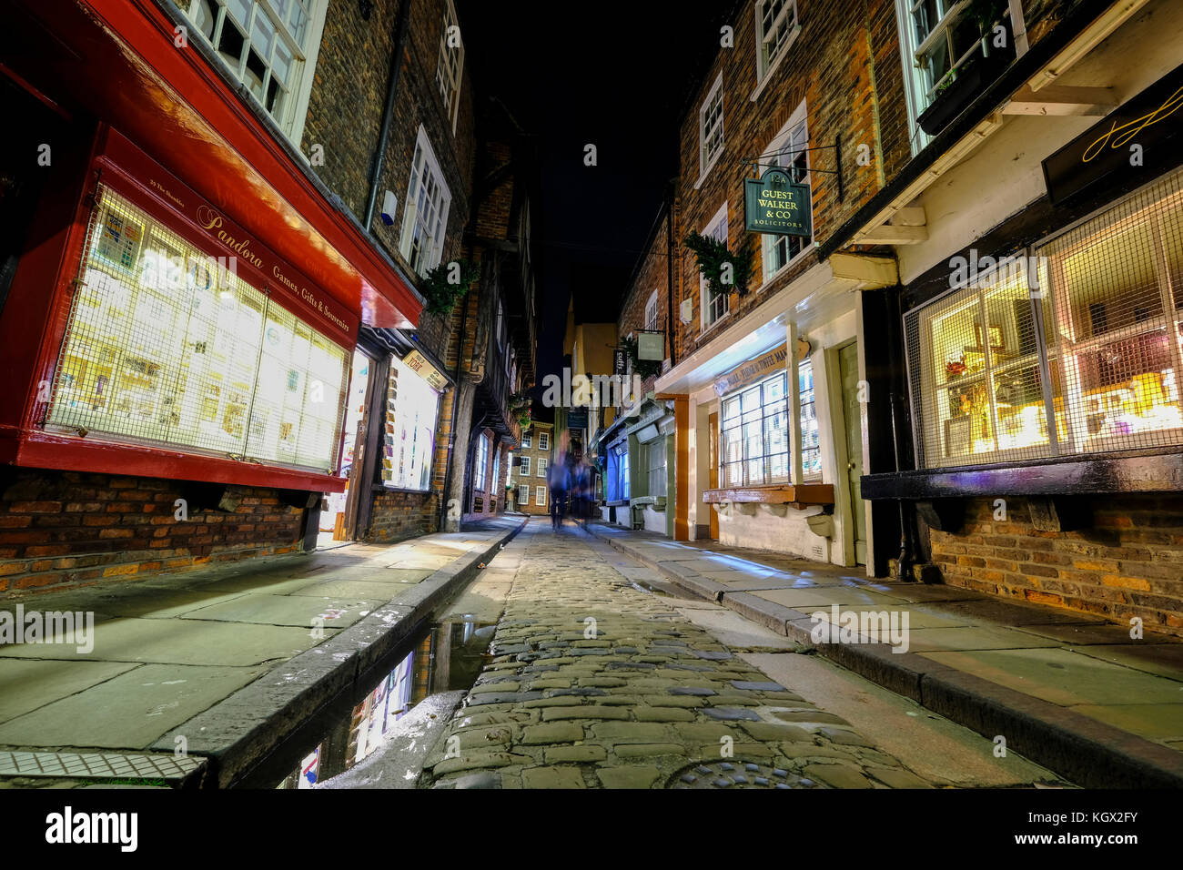The Shambles in York at night Stock Photo - Alamy