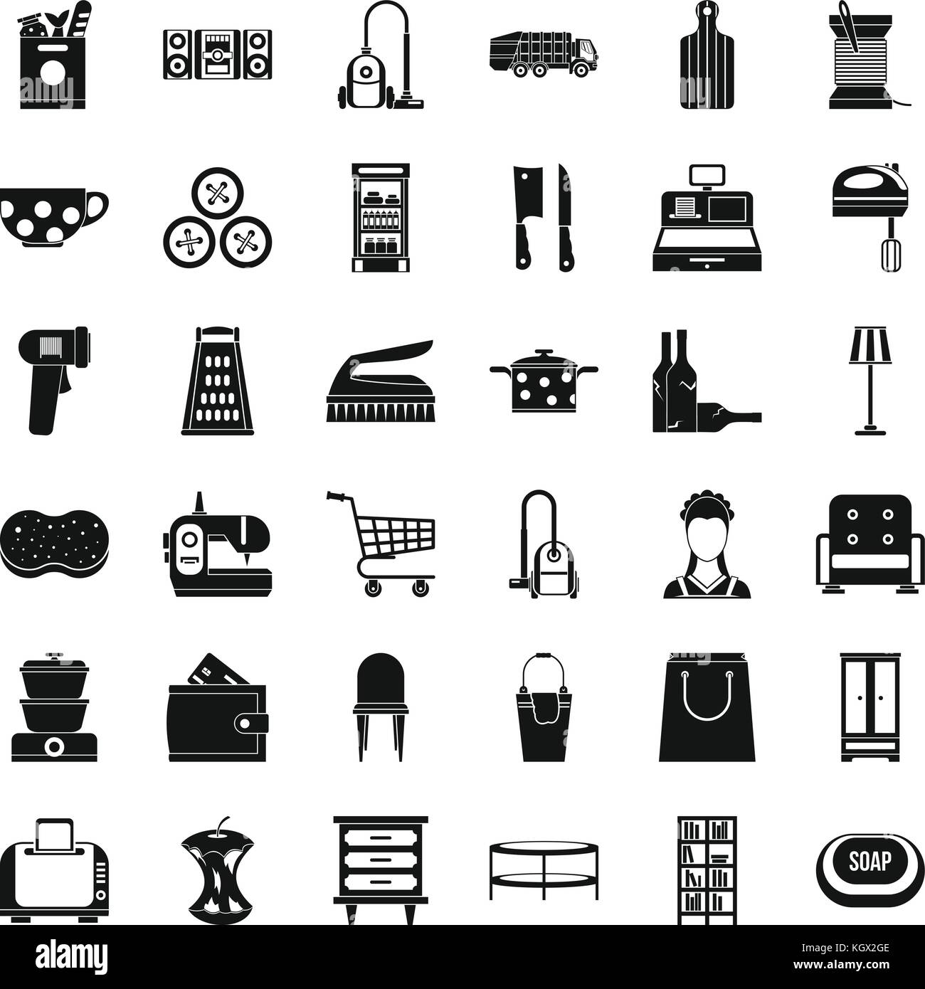 Shop icons set, simple style Stock Vector Image & Art - Alamy