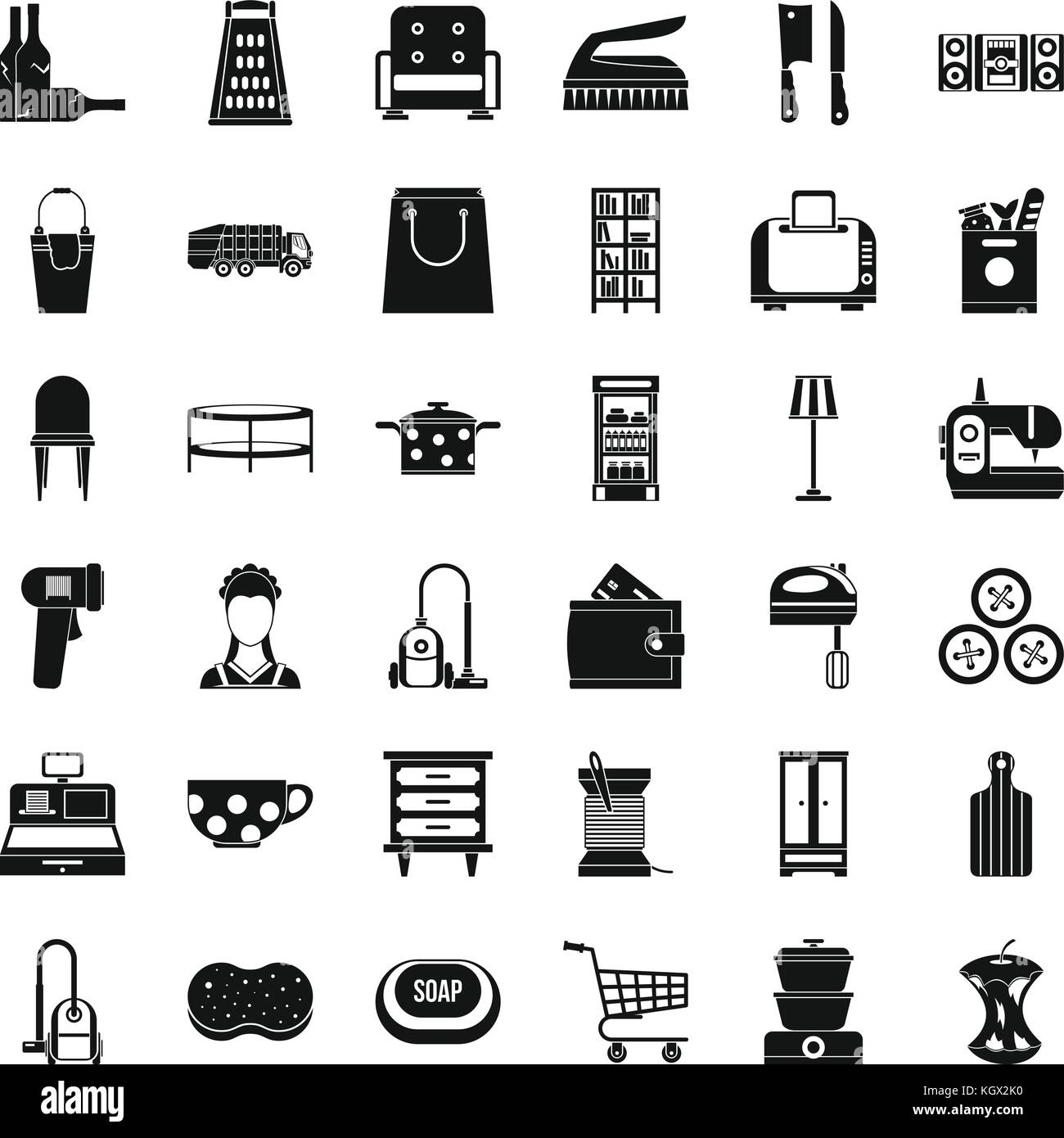 Cleaner icons set, simple style Stock Vector Image & Art - Alamy